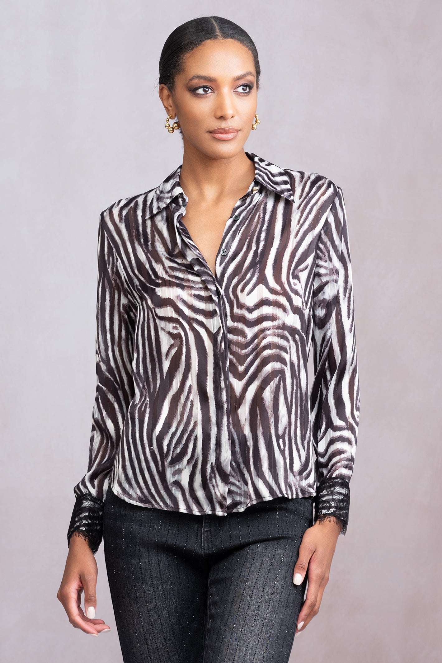 Alison Sheri A46405 Black Animal Print Blouse – Shirley Allum Boutique