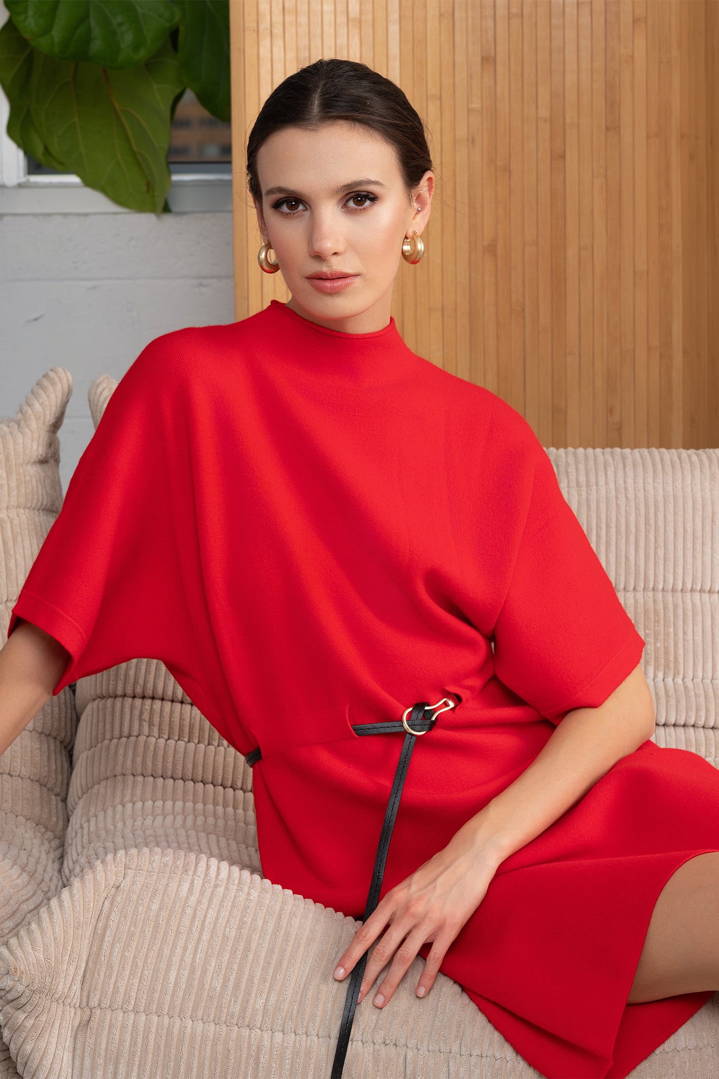 Alison Sheri A46430 Red Knit Belted Dress – Shirley Allum Boutique