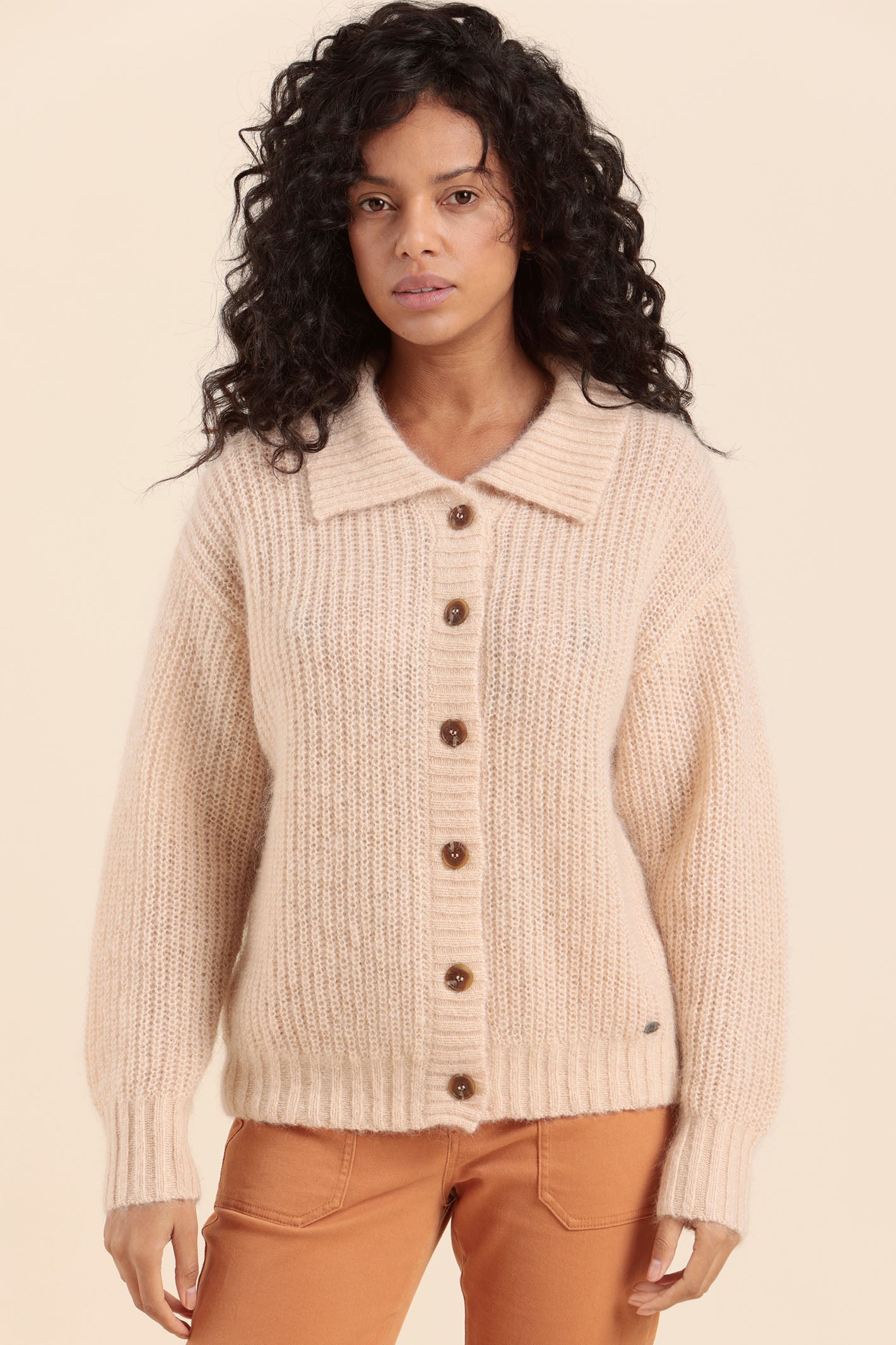Mat de Misaine Cardigan Champagne Chunky Knit Tiga Card-545 U629 ...