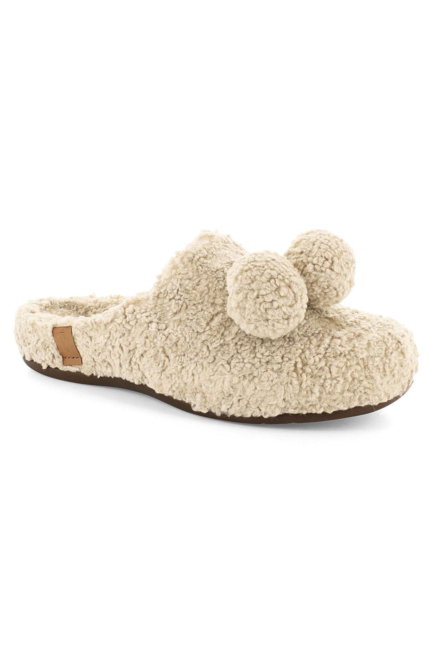 Strive Riga Slipper Nude Teddy Bear Plush Pom Pom – Shirley Allum Boutique